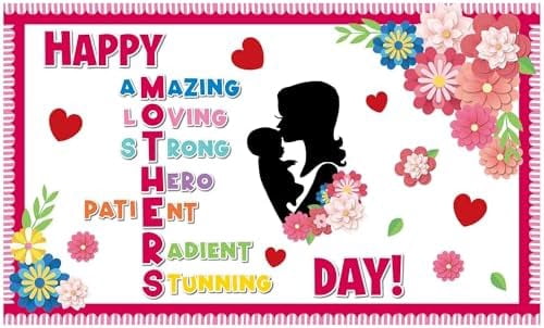 Happy Mother’s Day Bulletin Board Decoration Set Mothers Day Flower ...