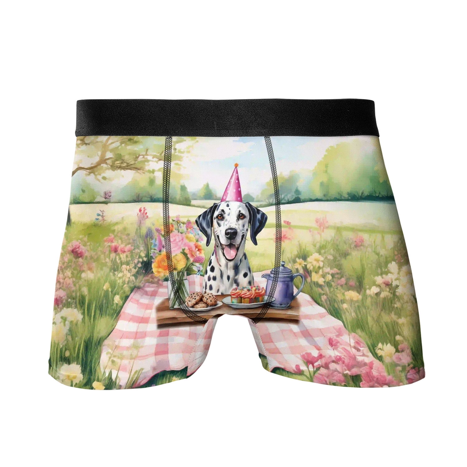 Happy Mother's Day Dalmatian with Sweets and Flowers at a Picnic All Over Print Boxer Briefs ...