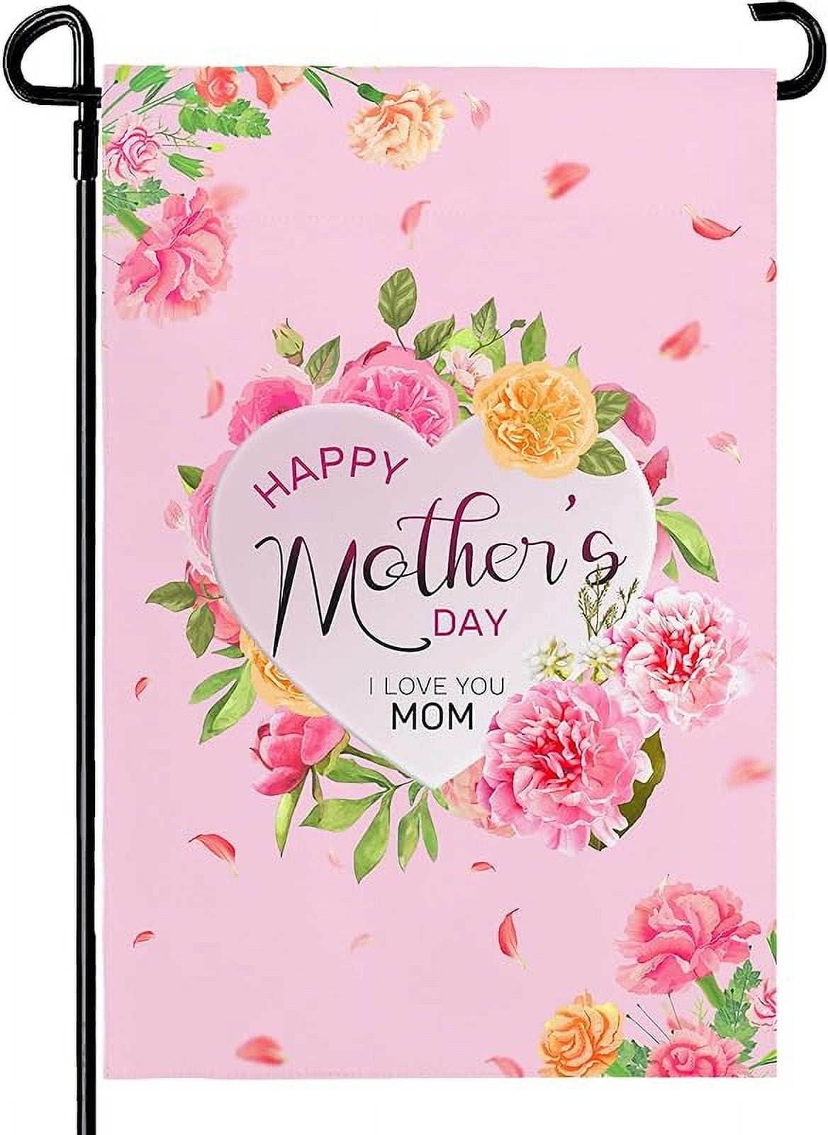 Happy Mother's Day Garden Flag I Love You Mom Yard Flag Happy Mother's ...