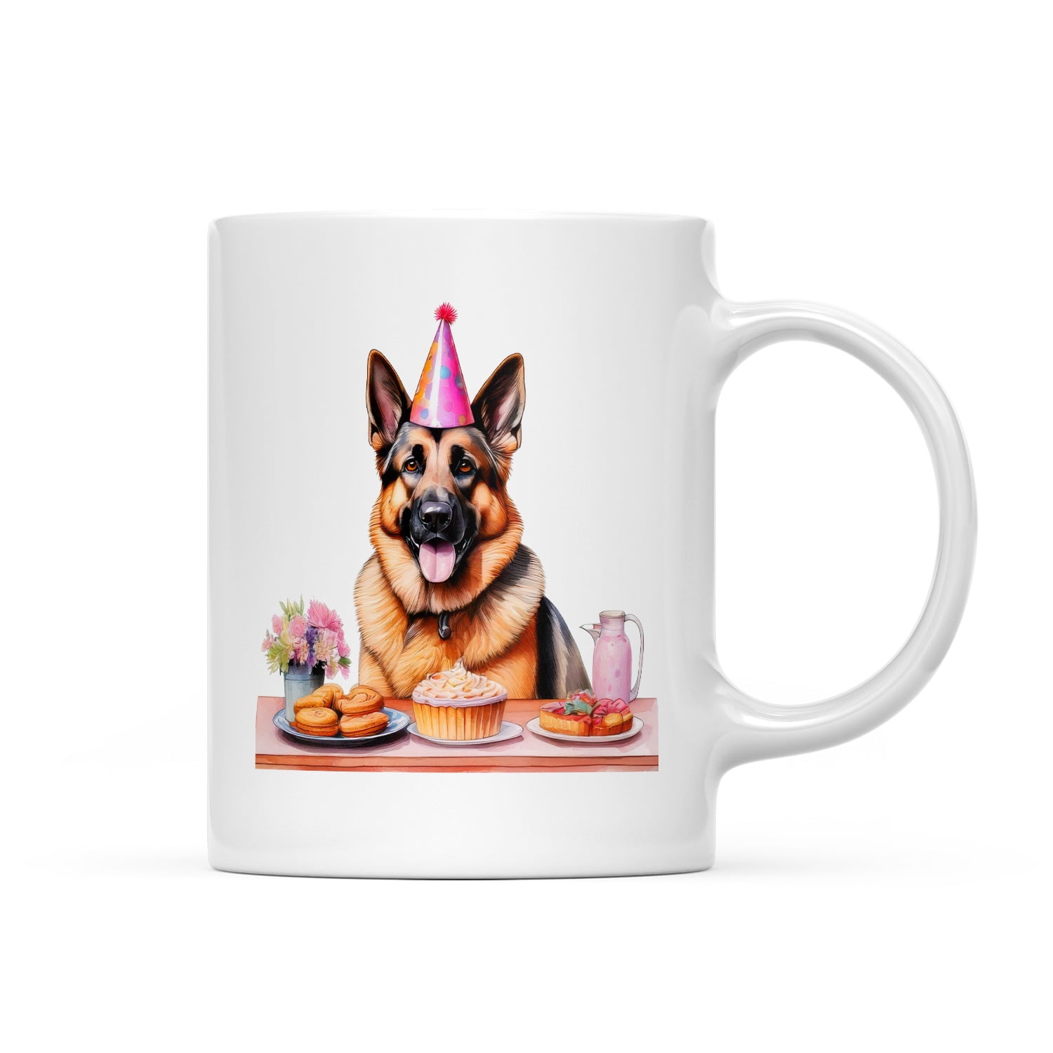 Happy Mother's Day German Shepherd with Sweets and Flowers at a Picnic ...