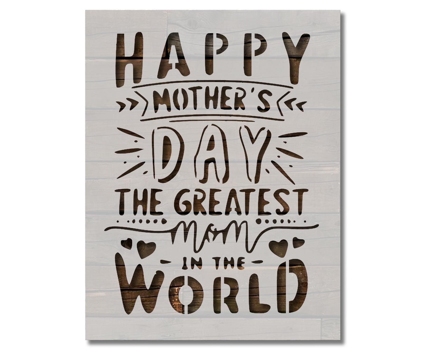 Happy Mother's Day Greatest Mom Stencil Template Reusable 8.5 x 11 ...