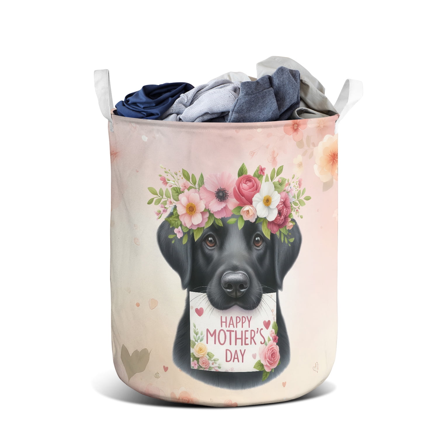 Happy Mother's Day Labrador Retriever with Flower Crown and Greeting ...
