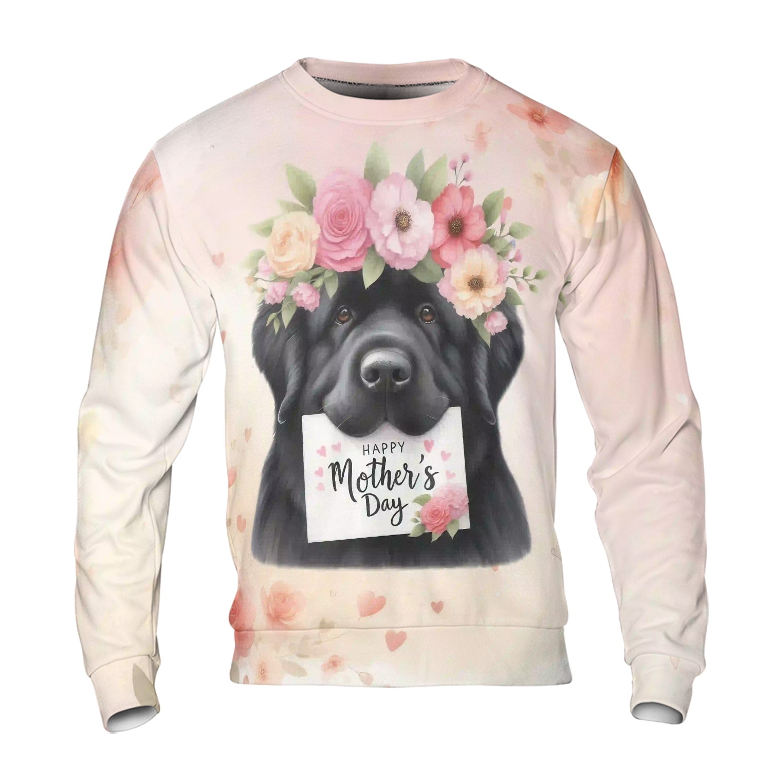 Happy Mother's Day Newfoundland with Flower Crown and Greeting Card All ...