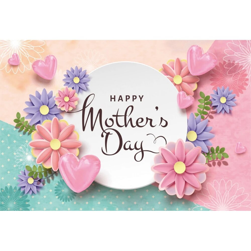 Happy Mother's Day Photo Backdrop Mother's Day Love Decortion Pink ...