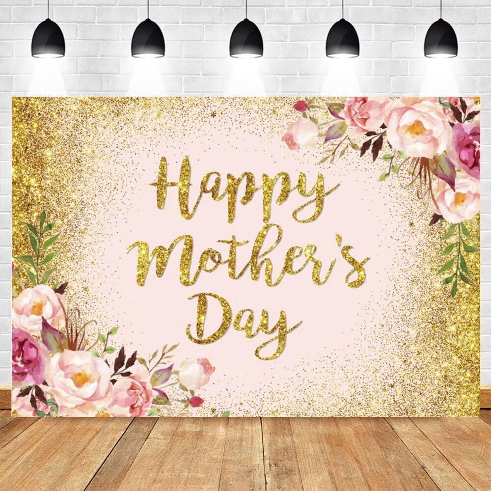 Happy Mother's Day Photography Backdrop for Mom Pink Flower Red Rose ...