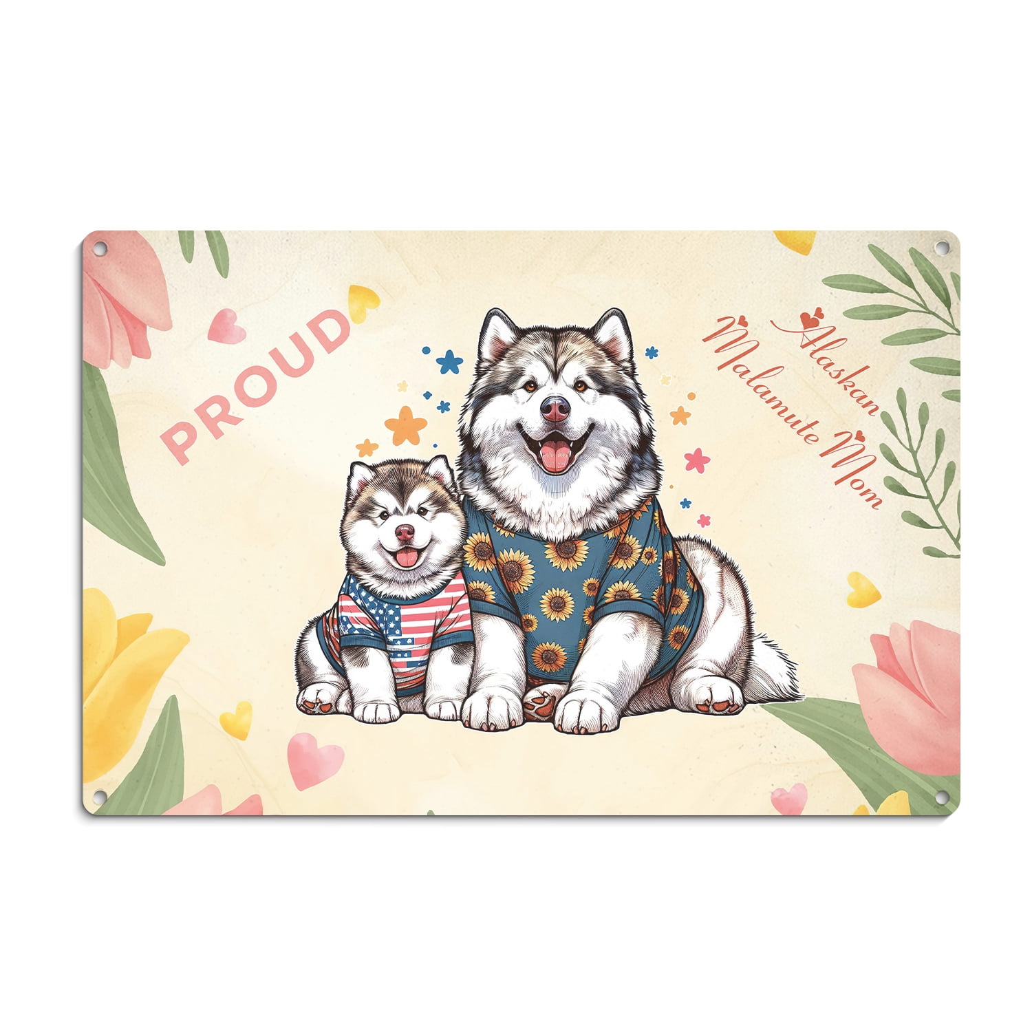 Happy Mother's Day Proud Alaskan Malamute Mom Horizontal Metal Aluminum ...