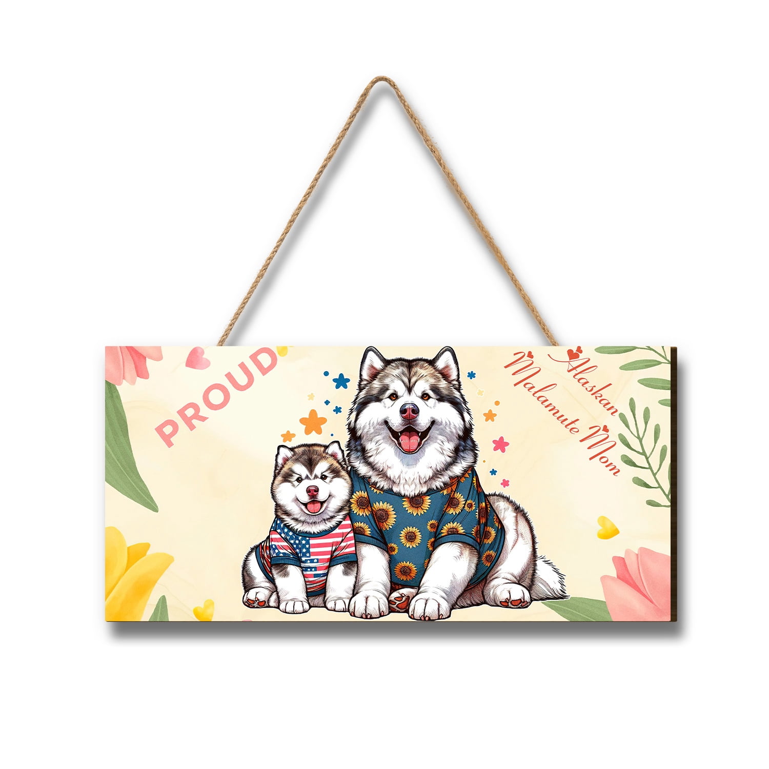 Happy Mother's Day Proud Alaskan Malamute Mom Landscape Wood Sign ...