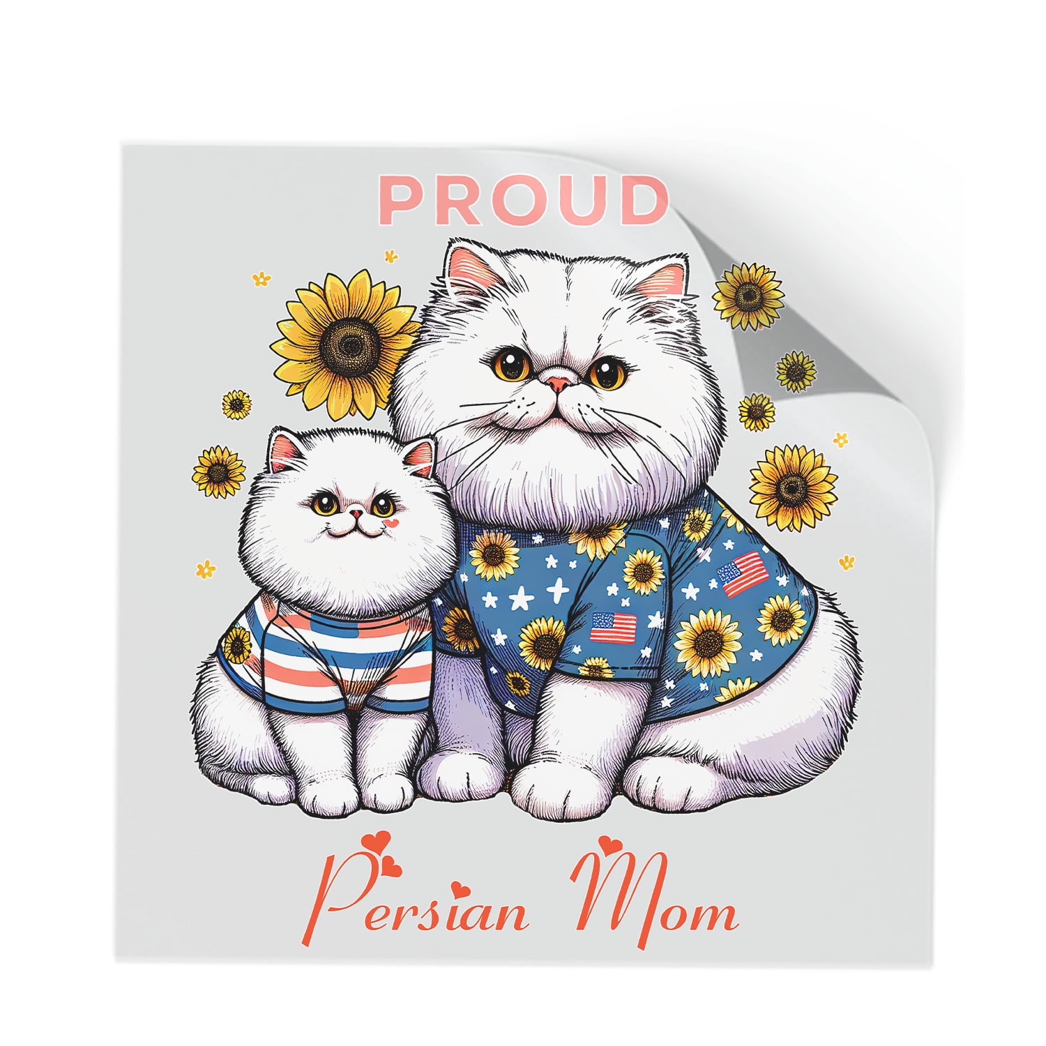 Happy Mother's Day Proud Persian Mom Cutout Transfer Sticker Cat Lover ...