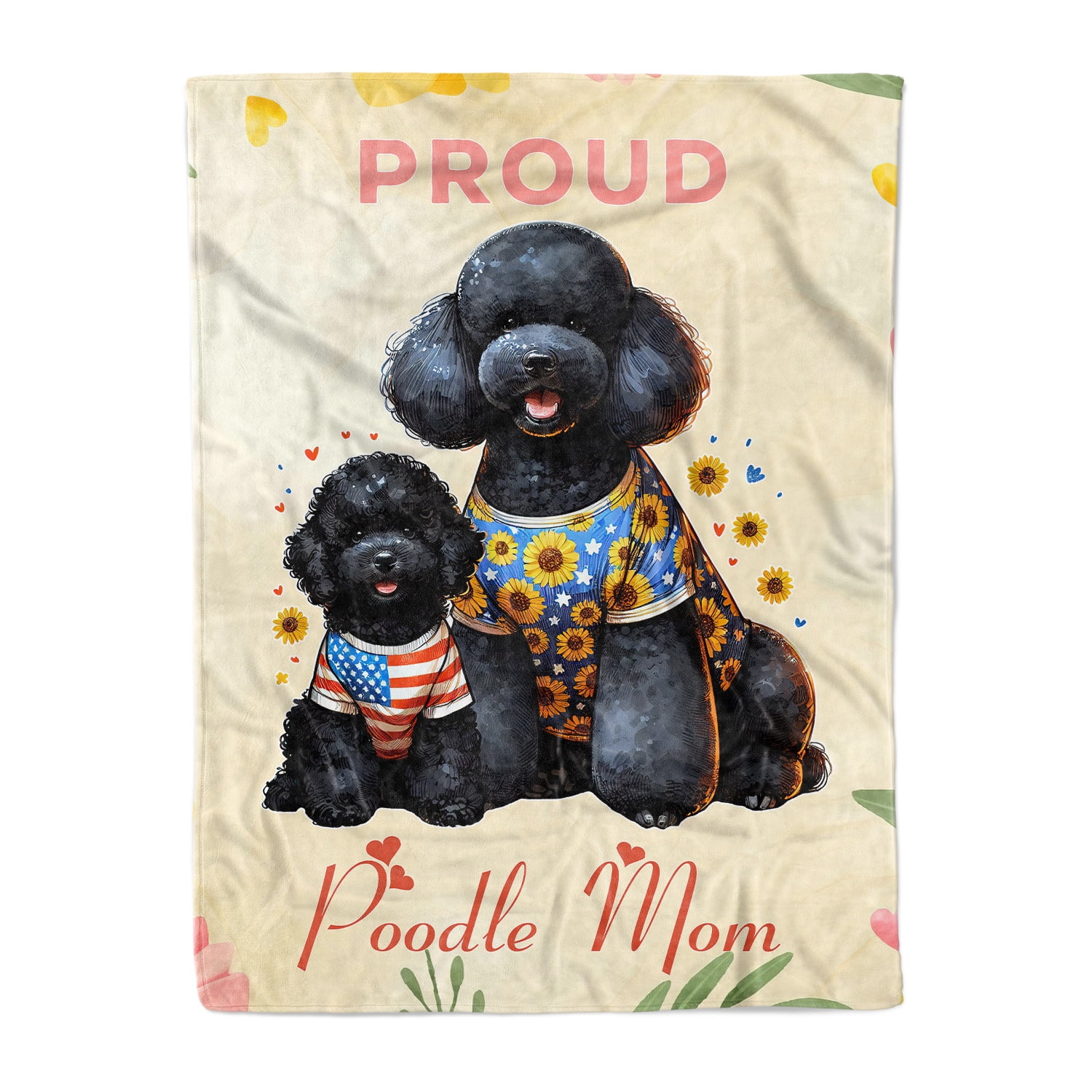 Happy Mother's Day Proud Poodle Mom Cozy Fleece Blanket Poodles Dog ...
