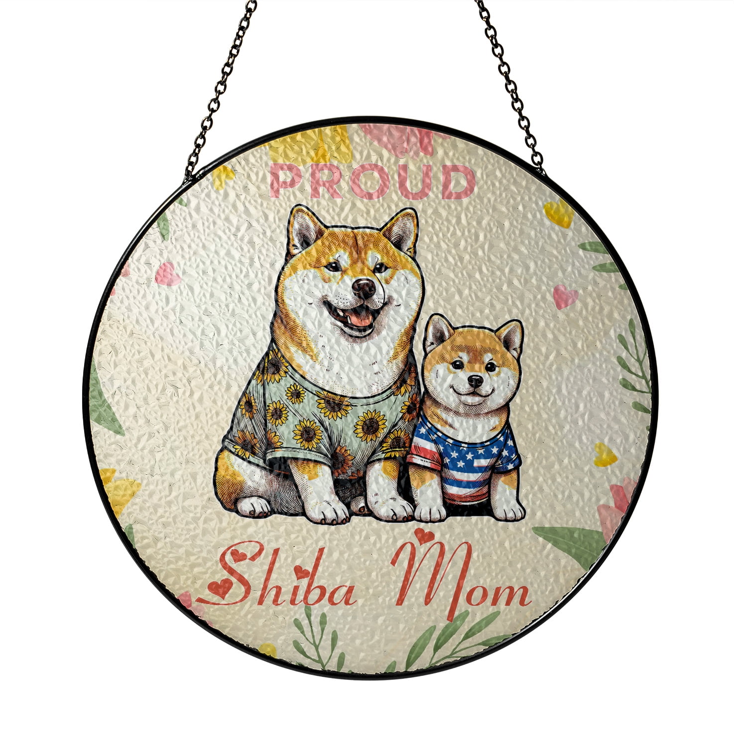 Happy Mother's Day Proud Shiba Inu Mom Stained Glass Suncatcher Shibas ...
