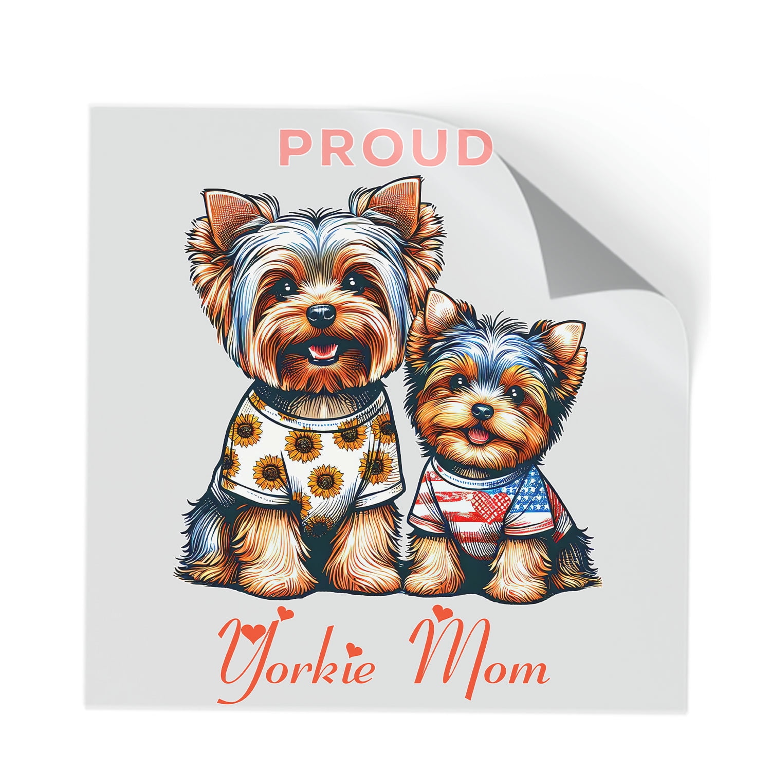 Happy Mother's Day Proud Yorkie Mom Yorkshire Terrier Cutout Transfer ...