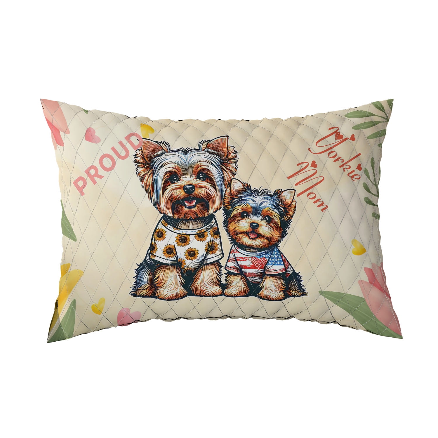 Happy Mother's Day Proud Yorkie Mom Yorkshire Terrier Quilt Pillowcase ...