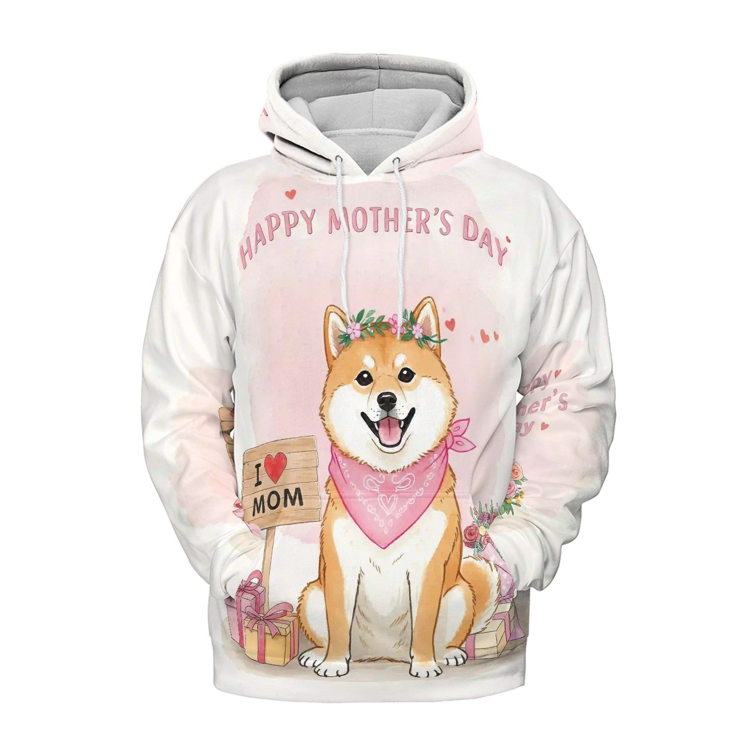 Happy Mother's Day Shiba Inu Love Dog Mom Heart Flower All Over Print ...