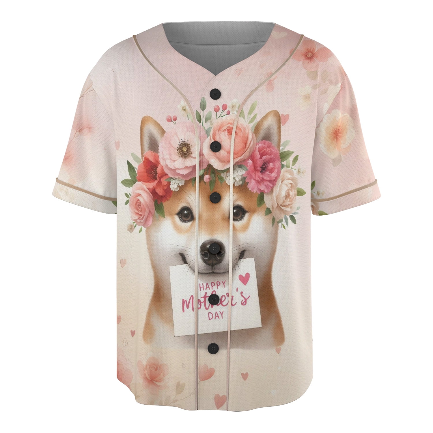 Happy Mother's Day Shiba Inu with Flower Crown and Greeting Card All ...