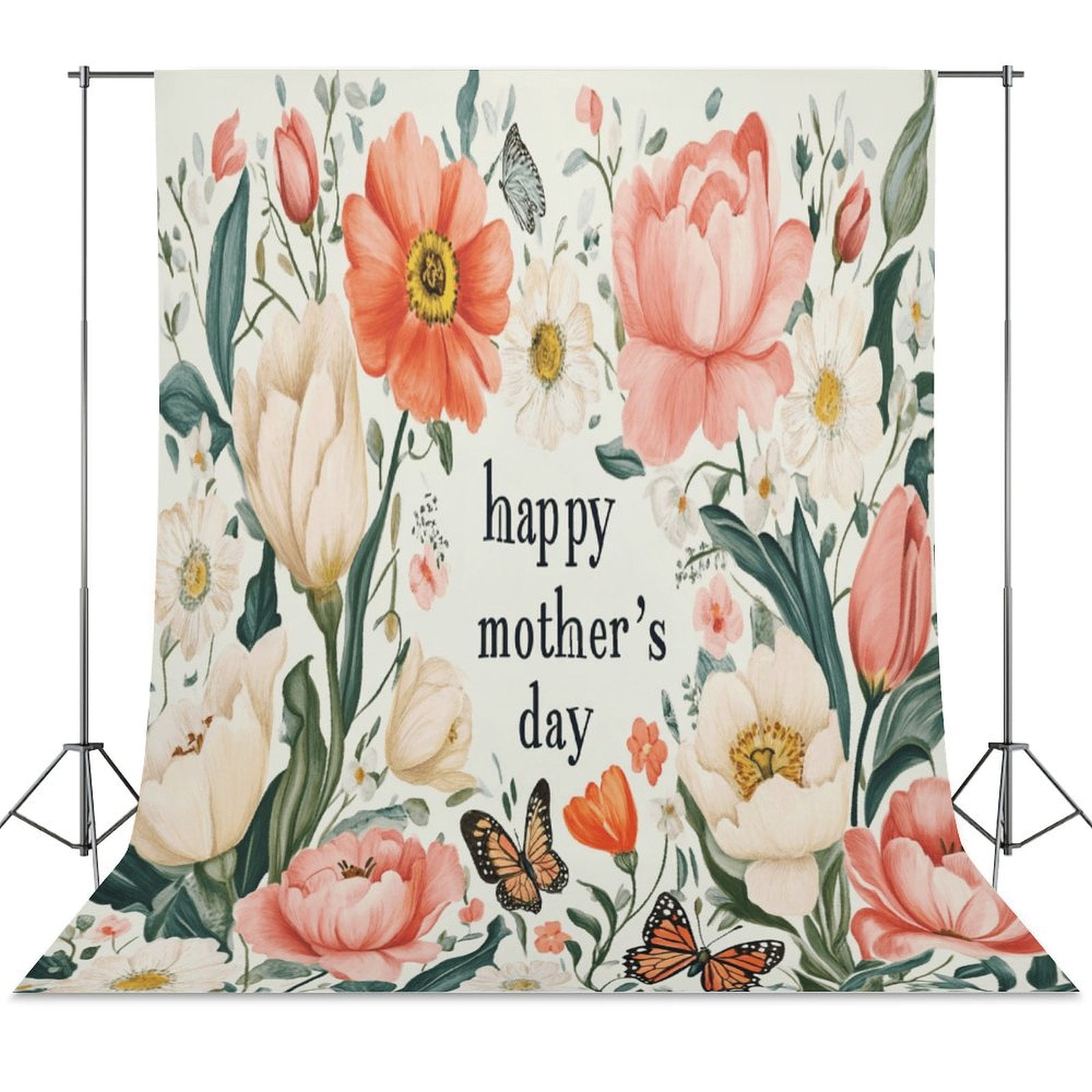 Happy Mother's Day Spring Wall Backdrop Background Floral Backdrops ...