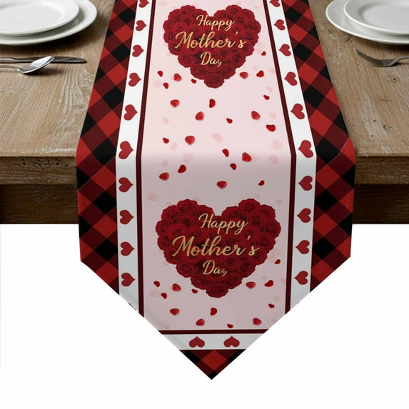 Happy Mother's Day Table Runner Linen Burlap Table Runner 90 Inches ...