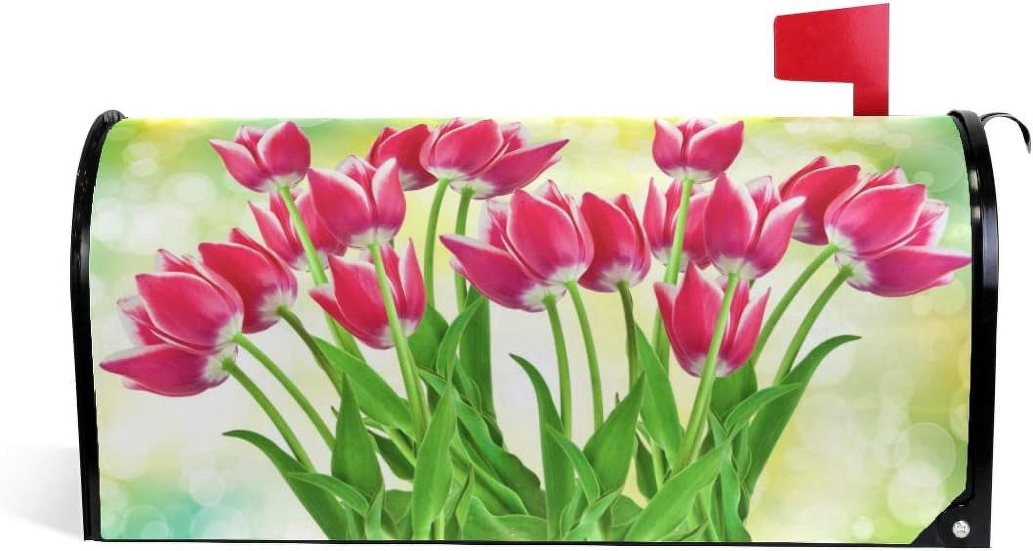 Happy Mother''s Day Tulip Flowers Magnetic Mailbox Cover Spring ...