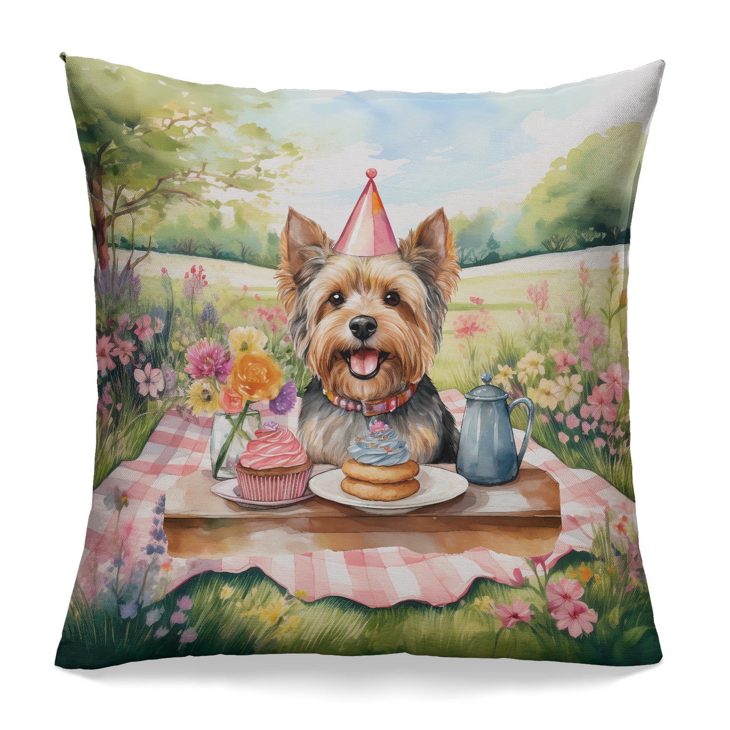 Happy Mother's Day Yorkshire Terrier with Sweets and Flowers at a ...