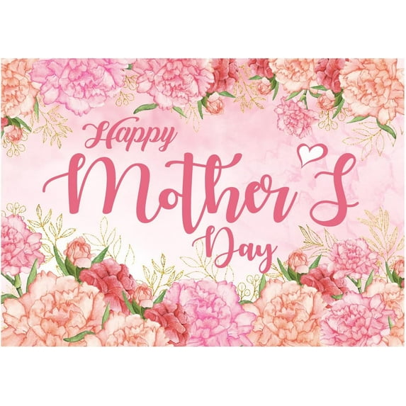 Happy Mothers Day Backdrop Mother's Day Pink Flowers Photography Backdrop 7x5FT - Walmart.com