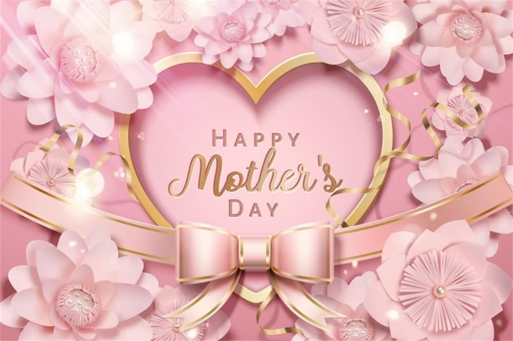 Happy Mothers Day Backdrop Mothers Day Party Pink Flower Wall ...