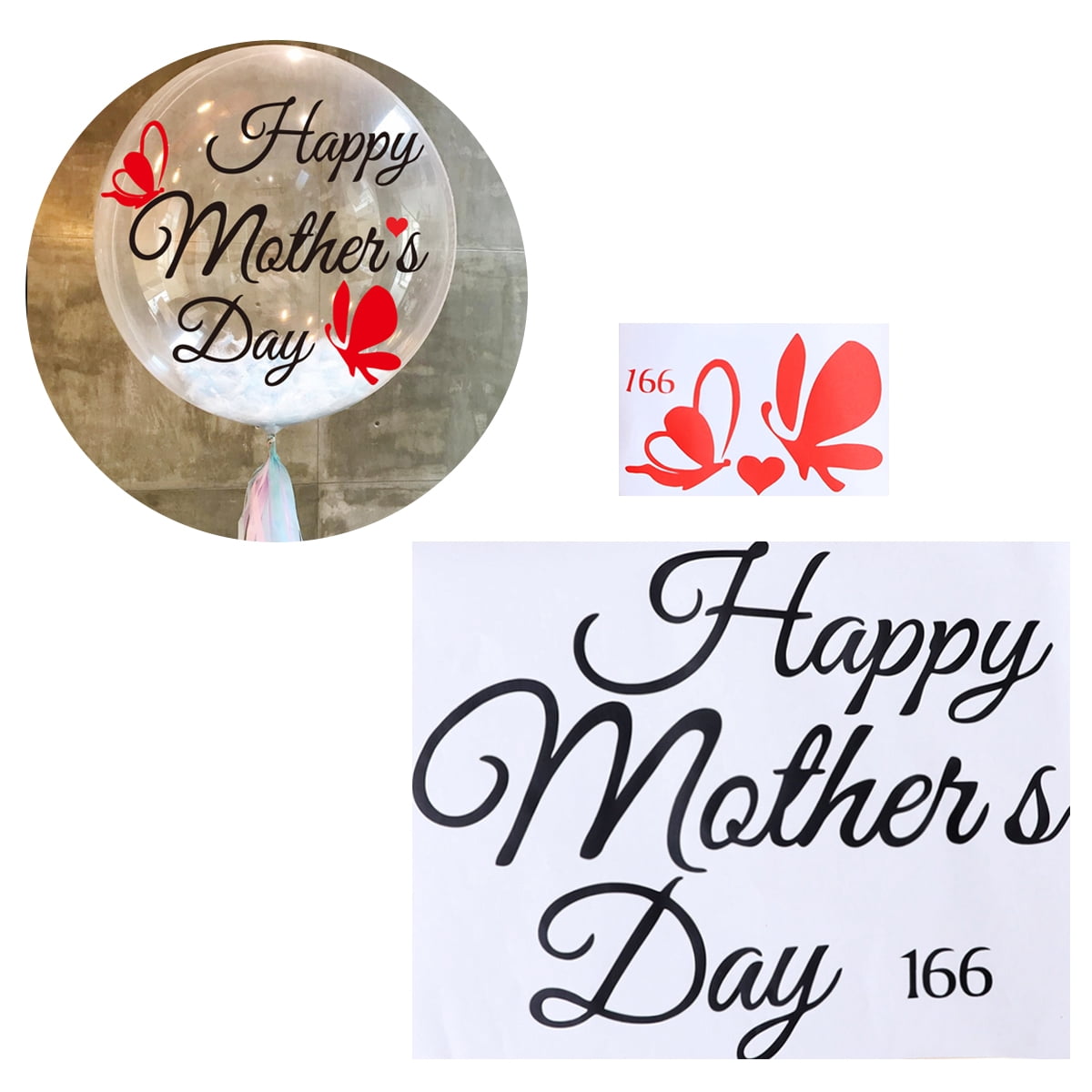 Happy Mothers Day Sticker Heart Stickers Balloon Mother’s Decorations ...
