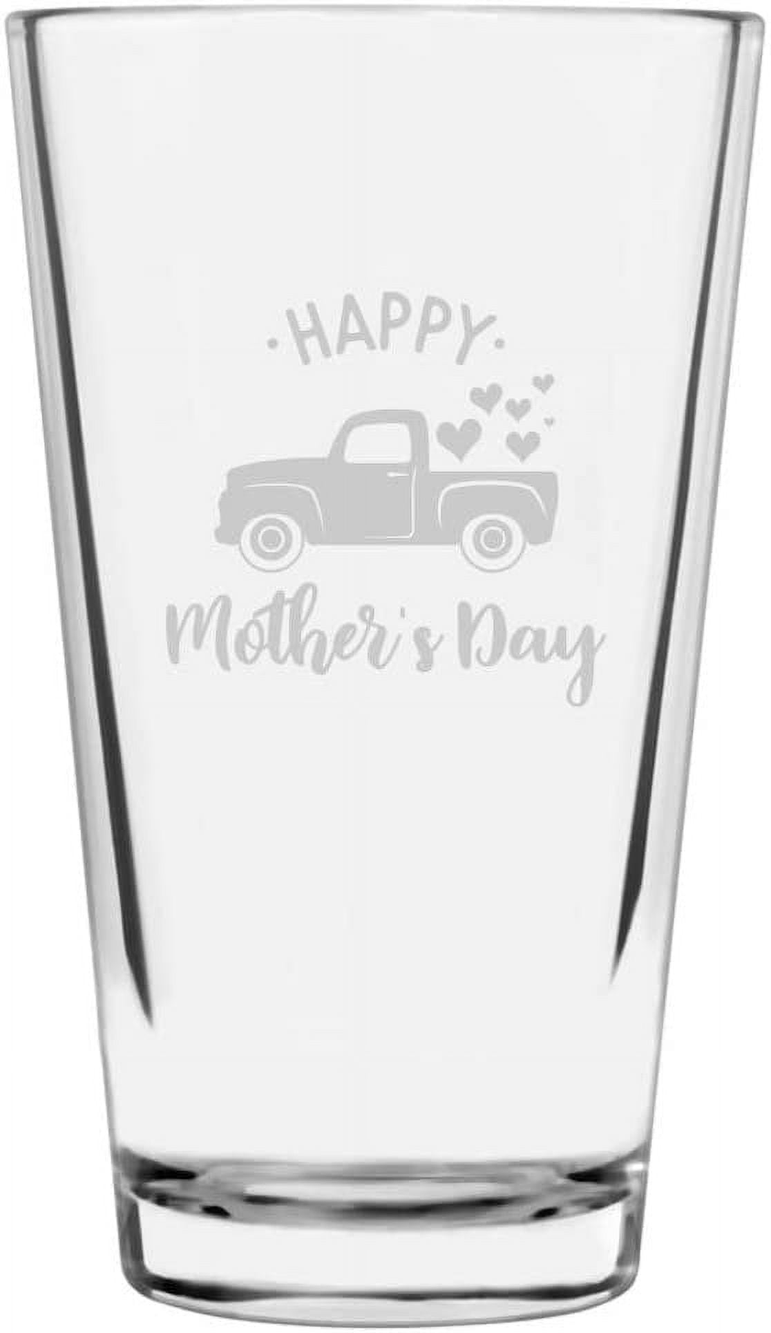 Happy Mothers Day Truck Mother's Day Etched 16oz Libbey Pint Glass ...