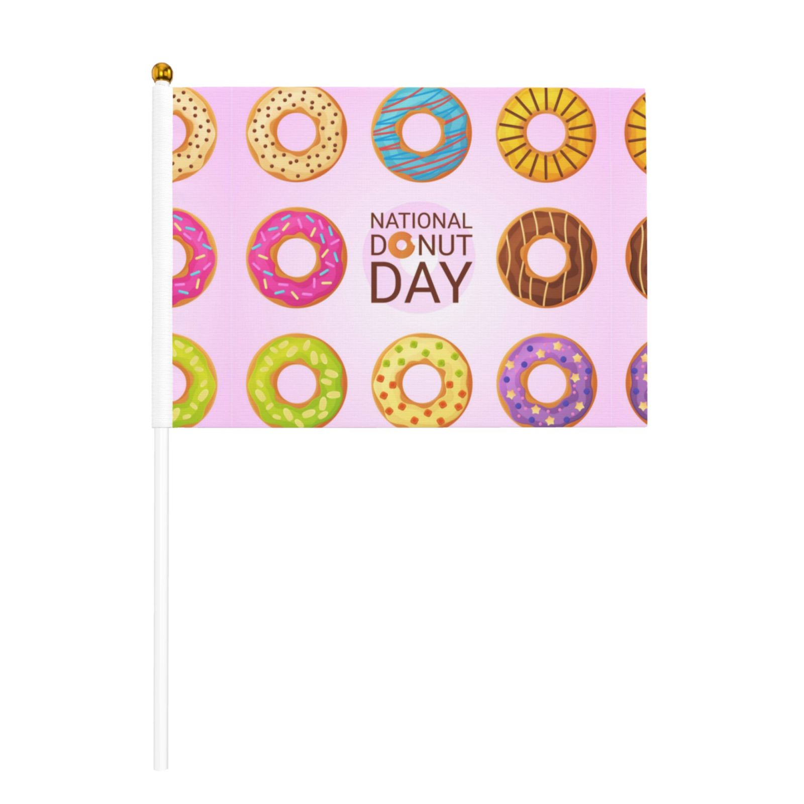 Happy National Donut Day Flag Small Mini Hand Held Flags Small ...