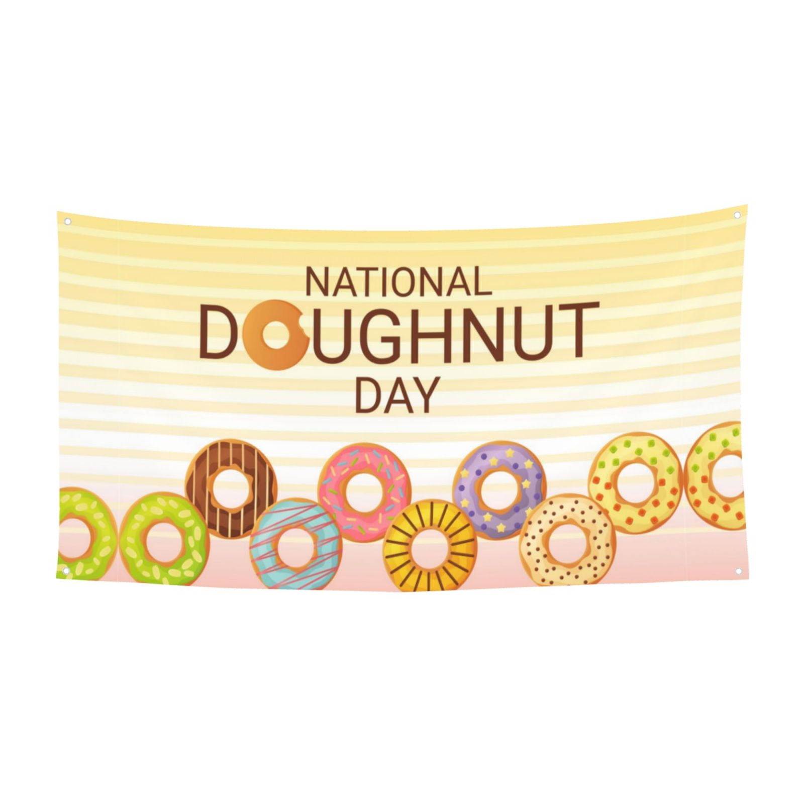 Happy National Donuts Day Banner Backdrop Holiday Sign Wall Hanging ...