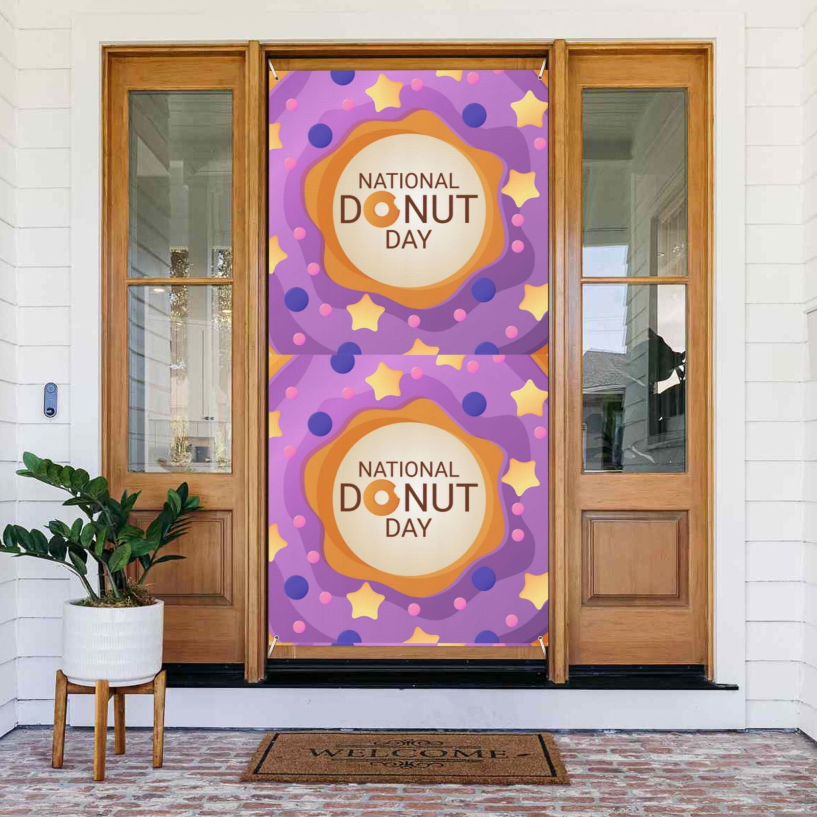 Happy National Donuts Day Door Cover Decoration Backdrop Banner Porch ...