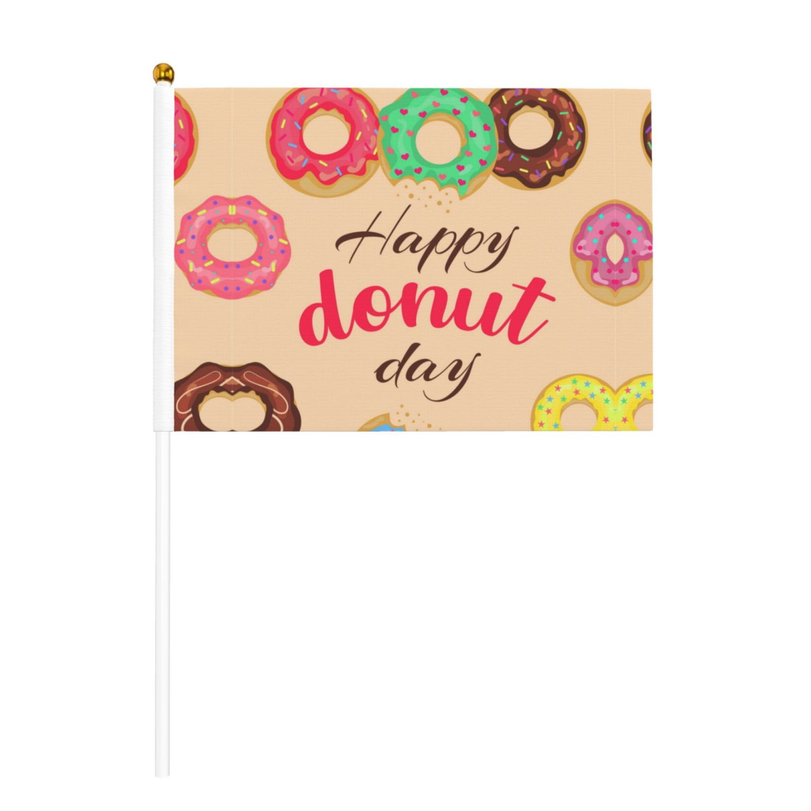 Happy National Donuts Day Flag Small Mini Hand Held Flags Small ...