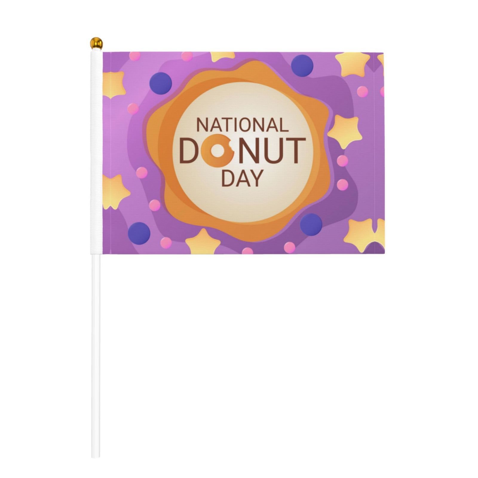 Happy National Donuts Day Flag Small Mini Hand Held Flags Small ...
