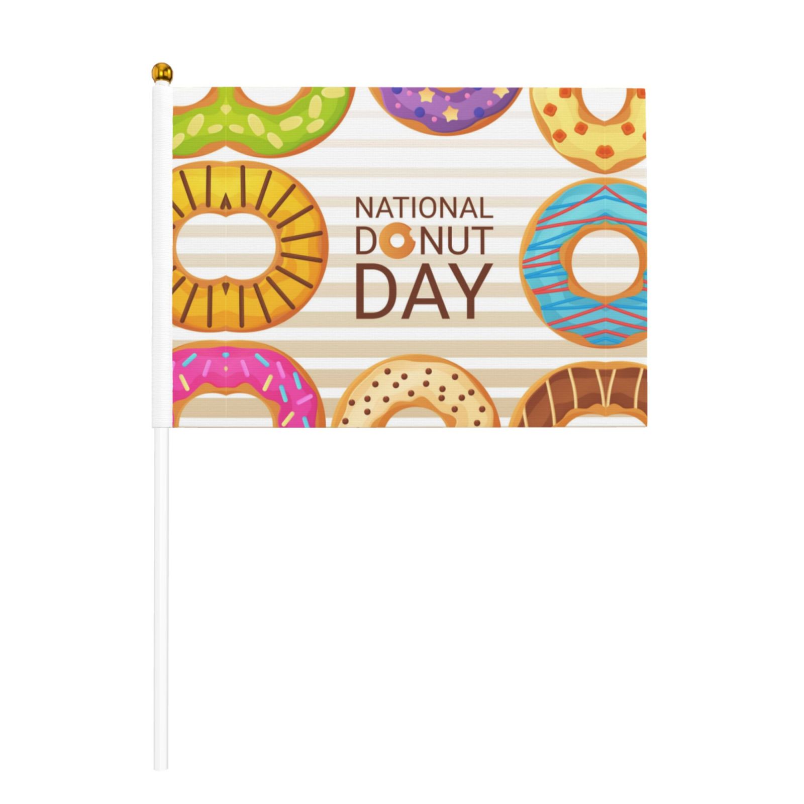 Happy National Donuts Day Flag Small Mini Hand Held Flags Small ...