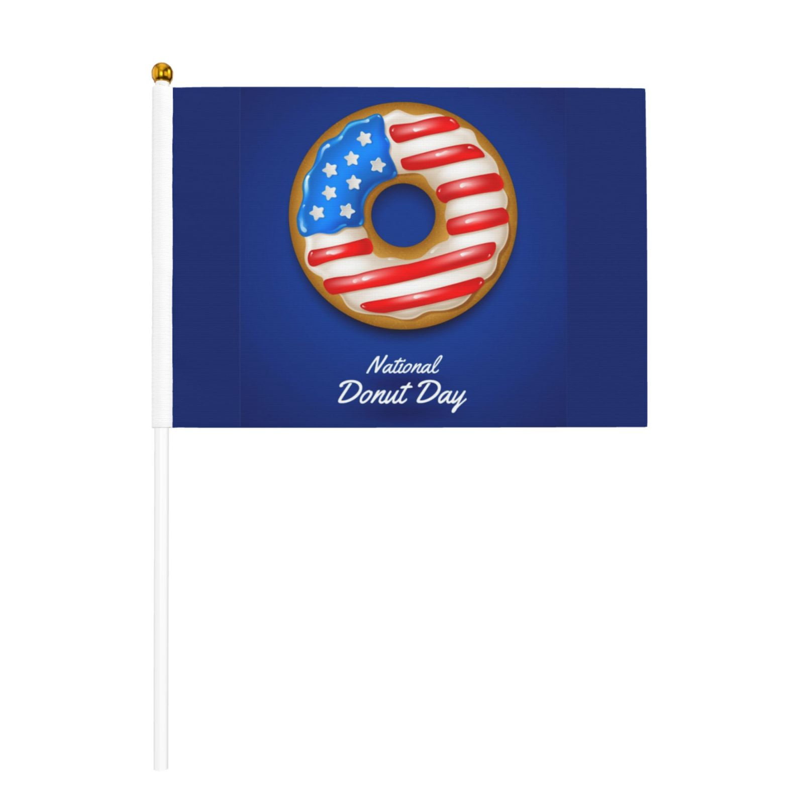 Happy National Donuts Day Flag Small Mini Hand Held Flags Small ...