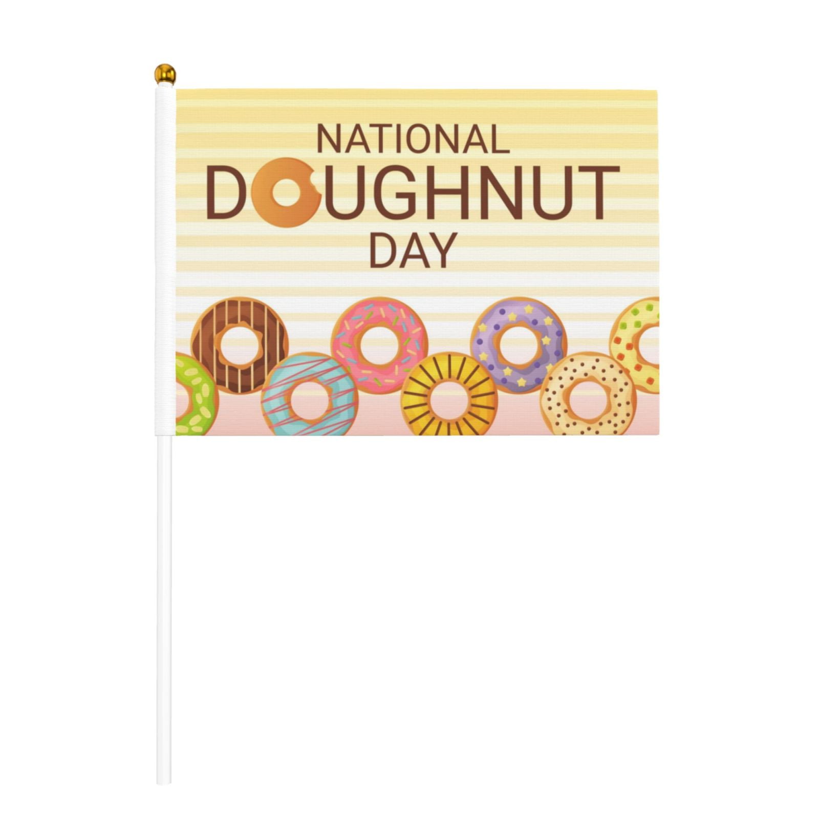 Happy National Donuts Day Flag Small Mini Hand Held Flags Small ...