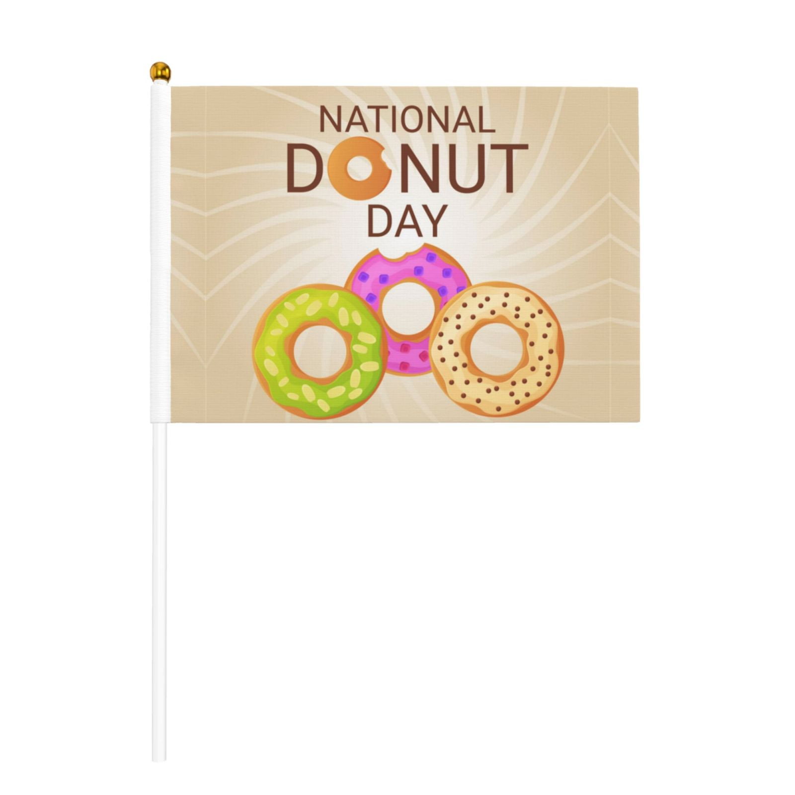 Happy National Donuts Day Flag Small Mini Hand Held Flags Small ...