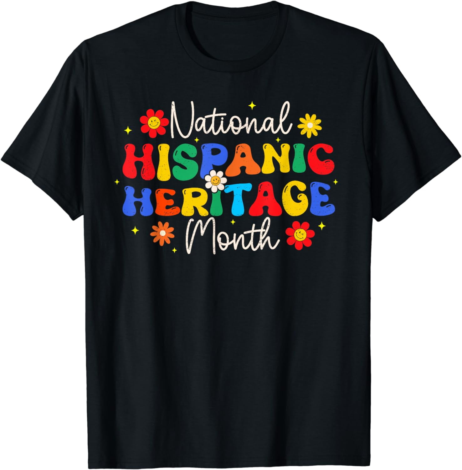 Happy National Hispanic Heritage Month Latino Pride Flag Short T-Shirt ...