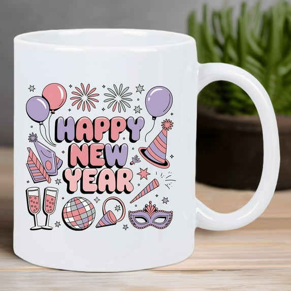Happy New Year 11oz Ceramic Coffee Mug - Handwash Only, Insulated For ...