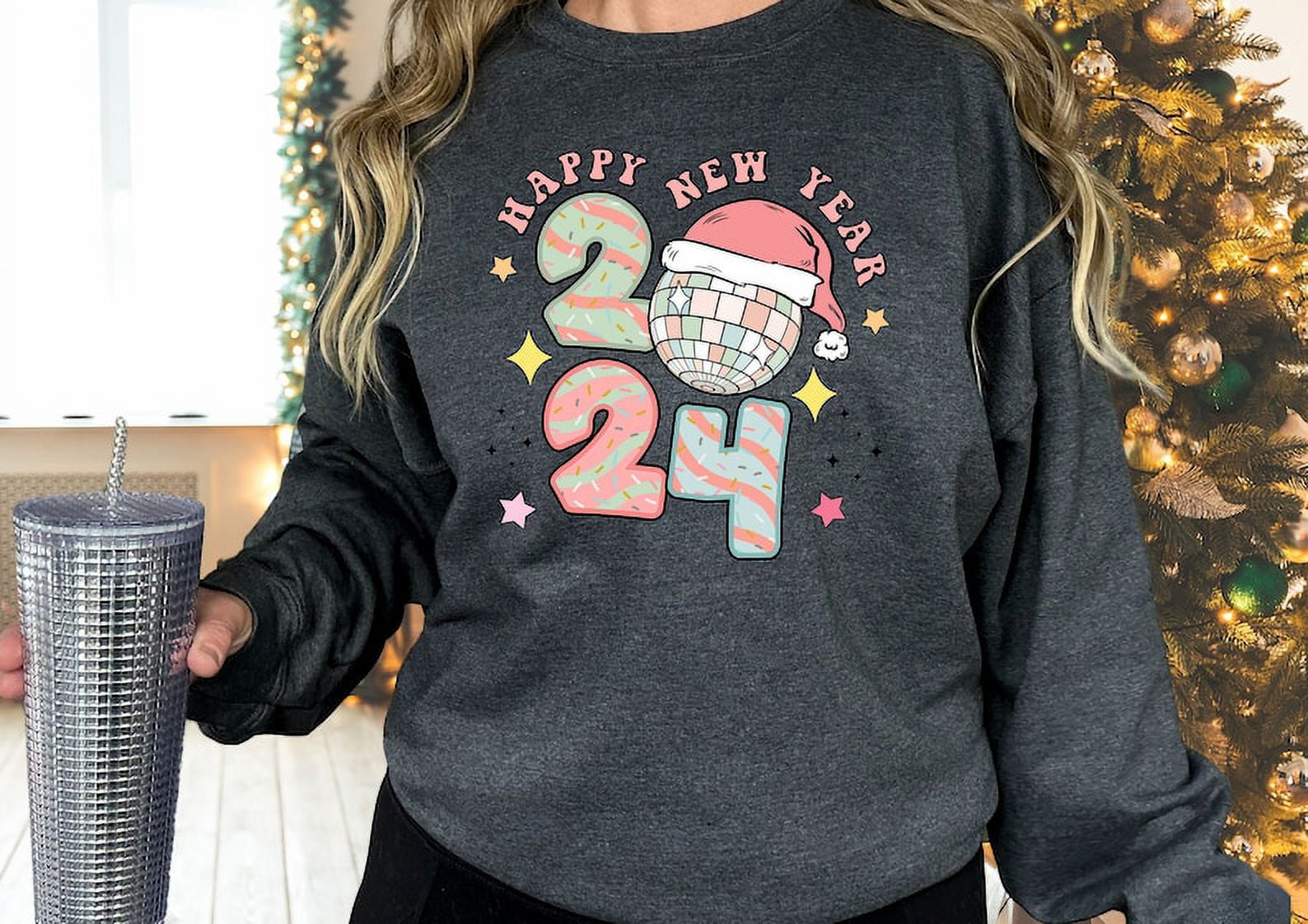 Happy New Year 2024 Sweatshirts, Happy 2024 Party Shirts, Happy 2024 ...