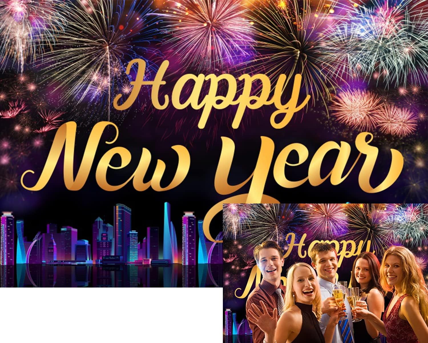 Happy New Year 2025 Backdrop, New Year Background for Party Decoration ...