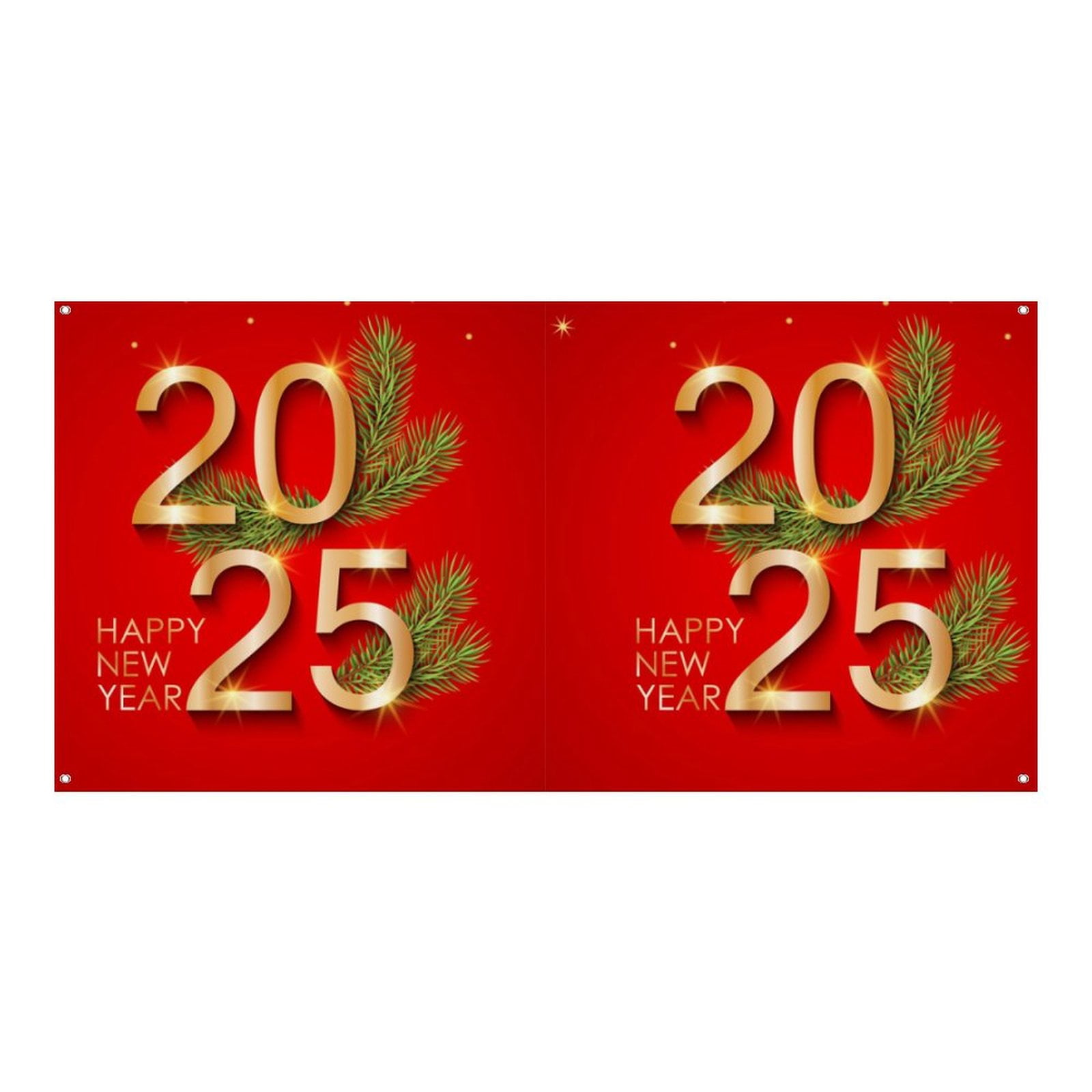 Happy New Year 2025 Banners Flag Hanging Backdrop Sign Wall Decoration ...