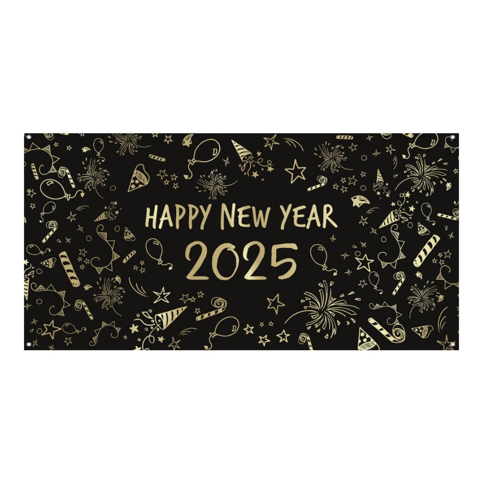 Happy New Year 2025 Banners Flag Hanging Backdrop Sign Wall Decoration ...
