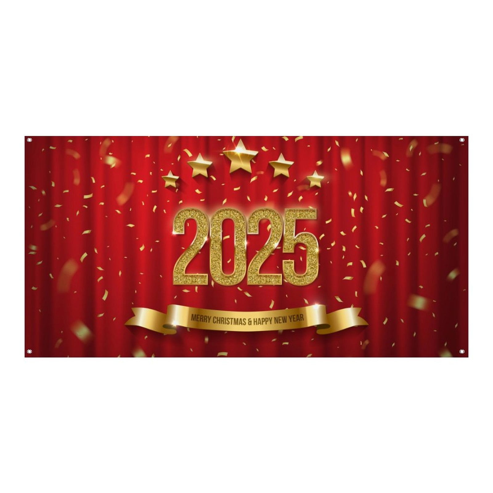 Happy New Year 2025 Banners Flag Hanging Backdrop Sign Wall Decoration ...