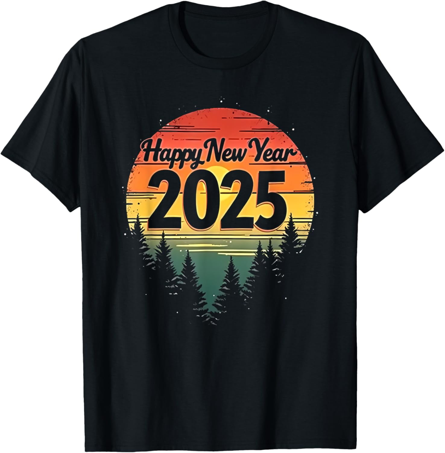 Happy New Year 2025 Golden Disco Ball Firework New Year Eve T-Shirt ...