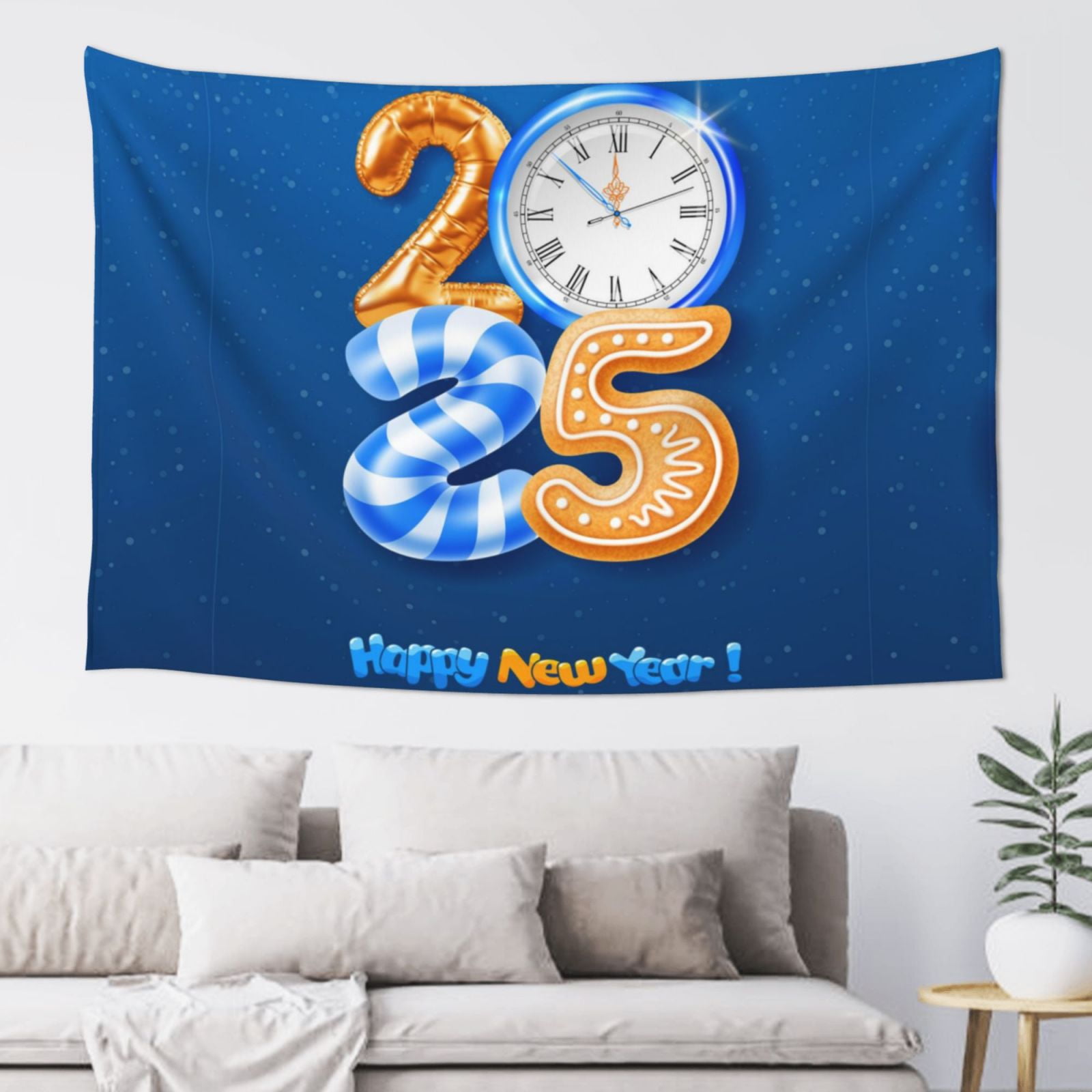 Happy New Year 2025 Tapestry Banners Flag Hanging Backdrop Sign Door ...