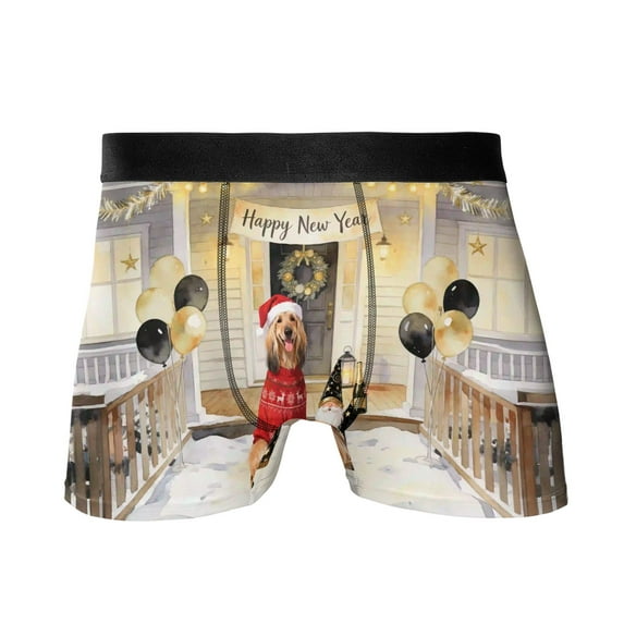 Happy New Year 2026 Afghan Hound Santa Gnome Holiday Party Snow All ...