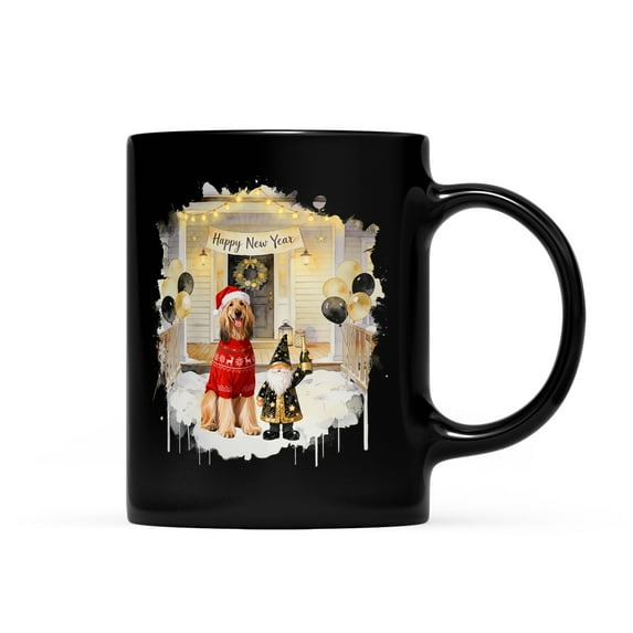 Happy New Year 2026 Afghan Hound Santa Gnome Holiday Party Snow Mug Dog ...