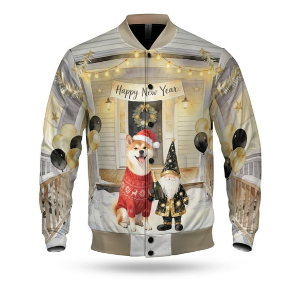 Happy New Year 2026 Akita Santa Gnome Holiday Party Snow All Over Print ...