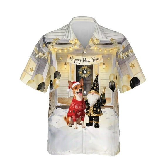 Happy New Year 2026 Basenji Santa Gnome Holiday Party Snow Hawaiian ...