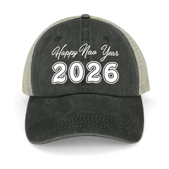 Happy New Year 2026 Black Baseball Cap for Men Women, Adjustable ...