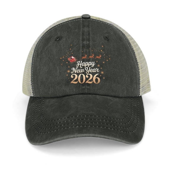 Happy New Year 2026 Black Baseball Cap for Men Women, Adjustable ...